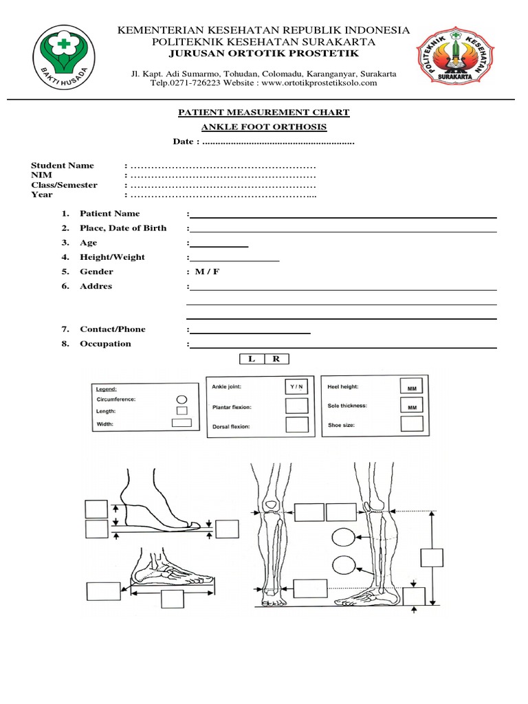 Afo Measurement Chart PDF | PDF