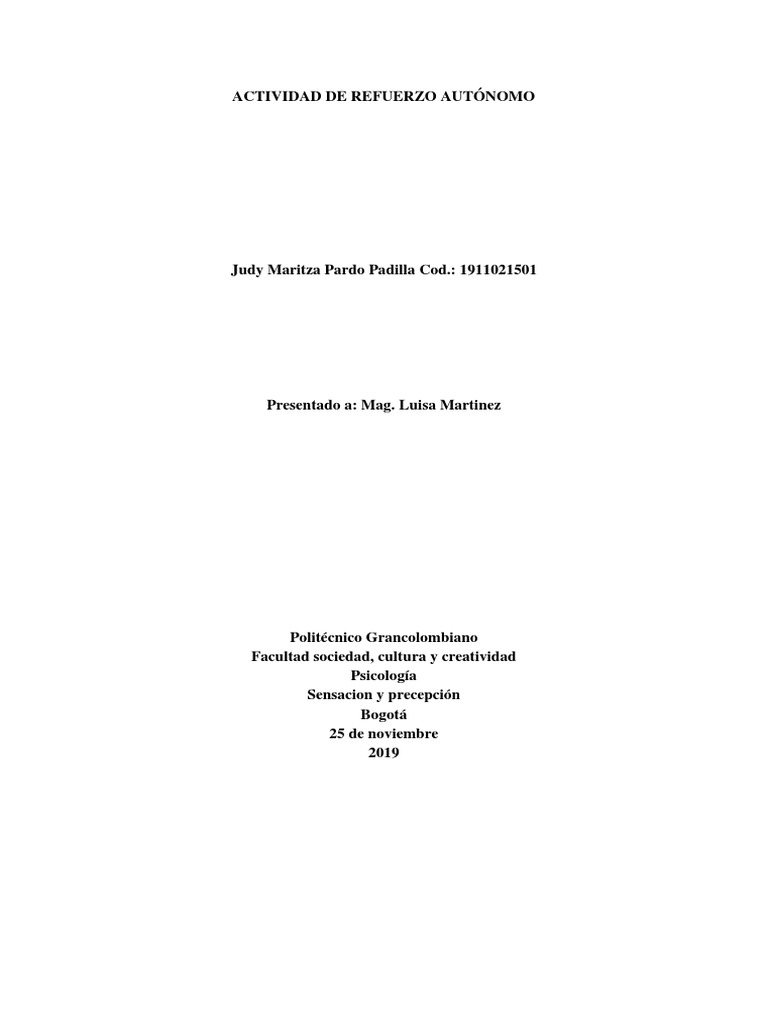 Actividad de Refuerzo Autonomo Maritza Pardo | PDF | Percepción | Medición