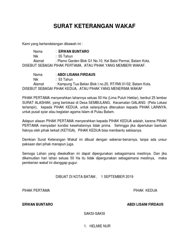 Surat Wakaf | PDF