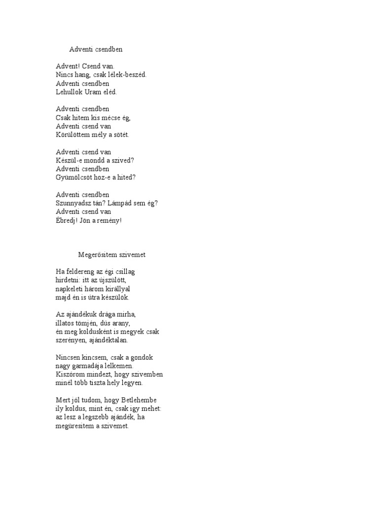Adventi Versek | PDF