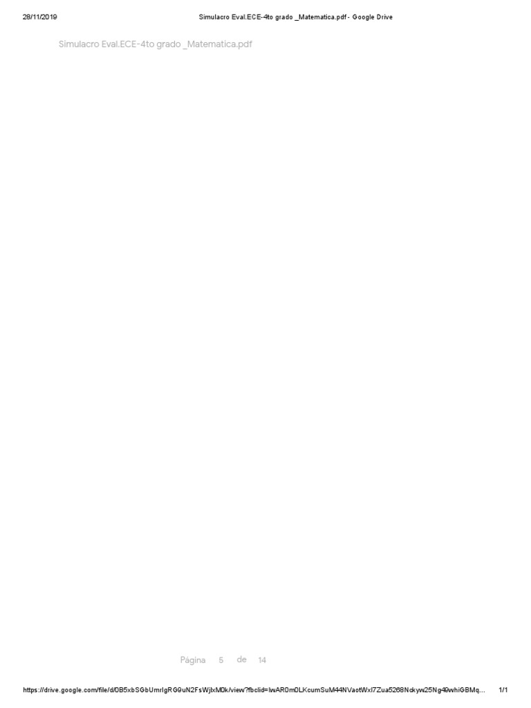 Simulacro Eval - ECE-4to Grado - Matematica - PDF - Google Drive PDF | PDF