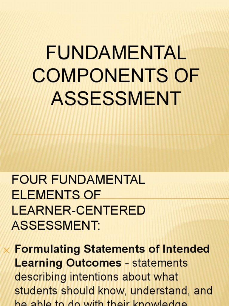 Fundamental Components of Assessment | PDF