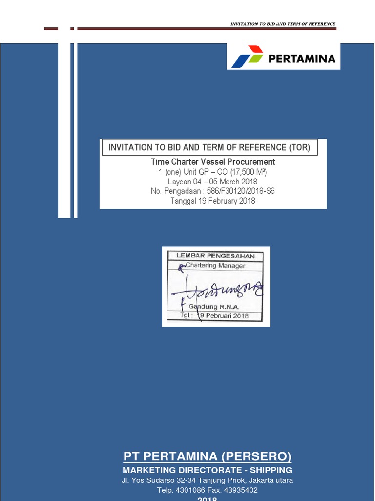 SOP Tender Pertamina 04-05 Maret 2018 PDF | PDF