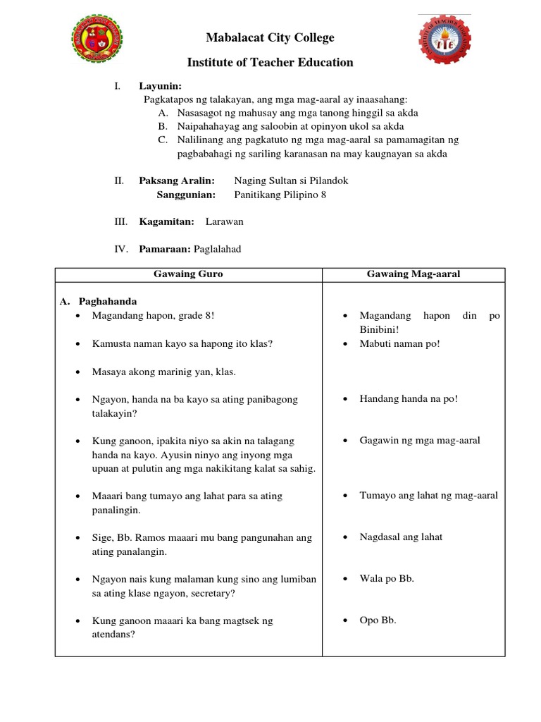 Grade 8 Lesson Plan | PDF