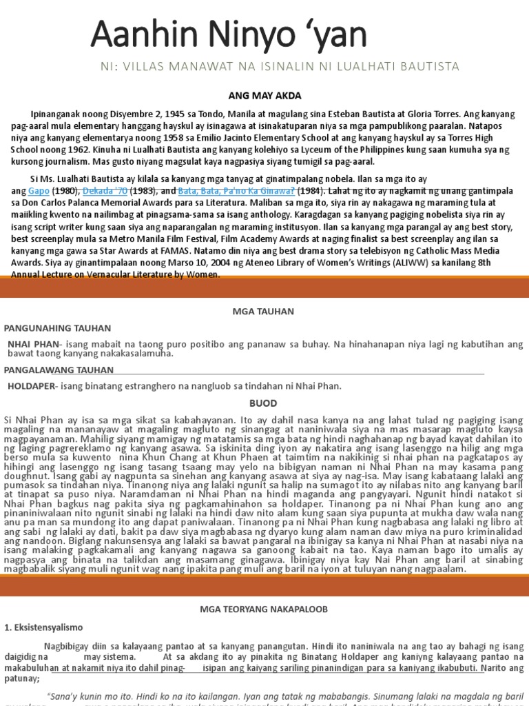 Aanhin Ninyo Yan | PDF