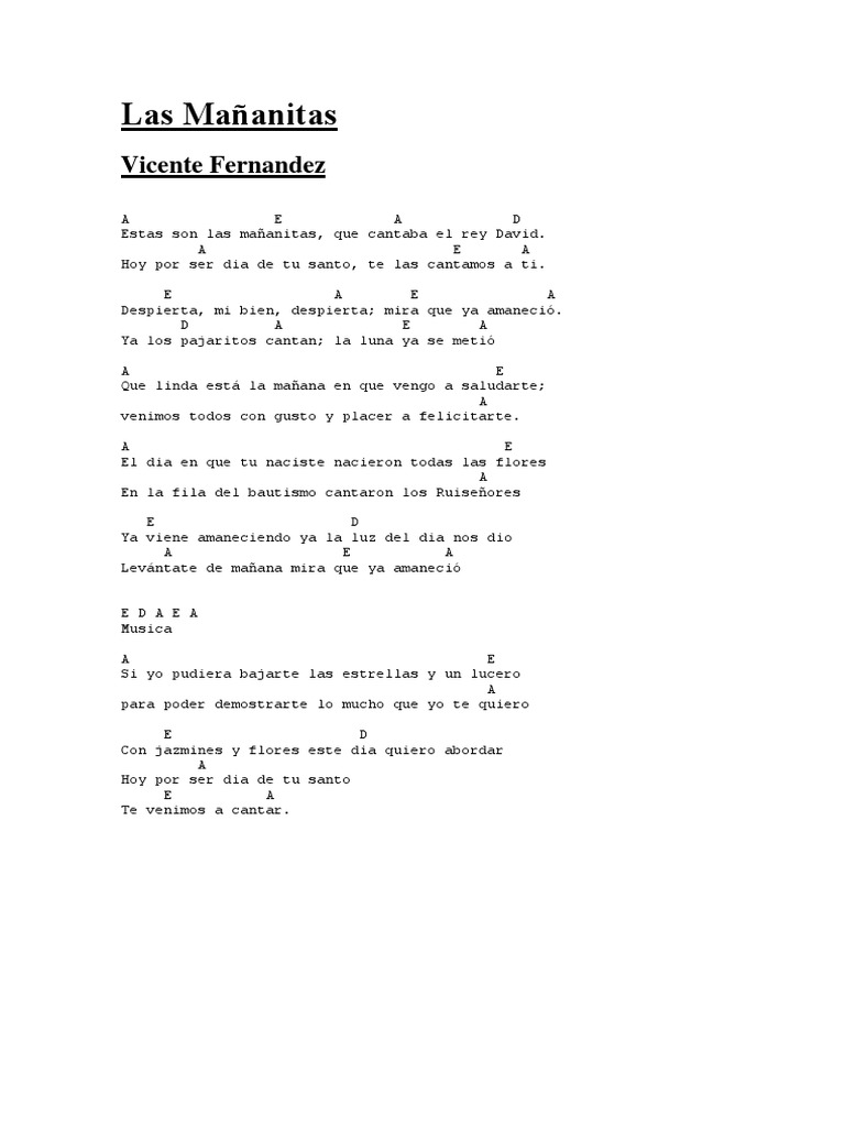 Las Mañanitas Pdf Entretenimiento General