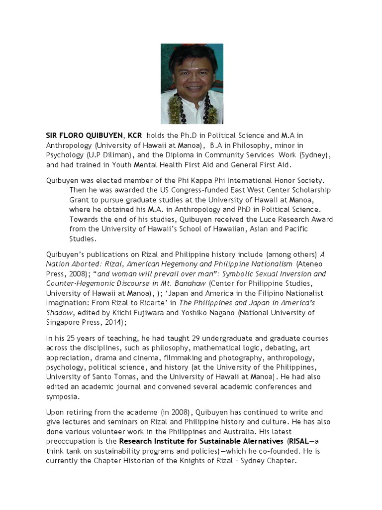 Dr. Floro Quibuyen CV | PDF