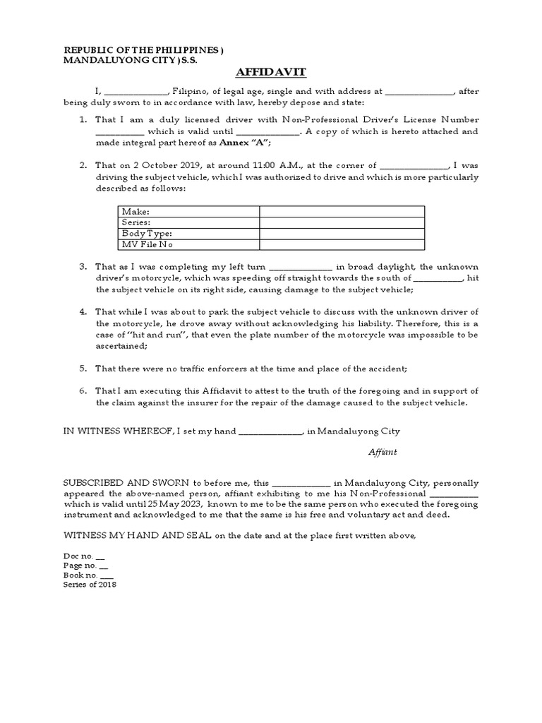 Affidavit Insurance Claim | PDF | Law