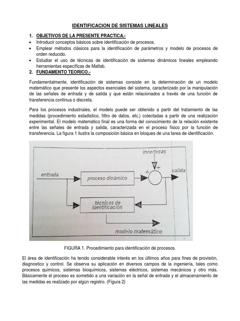Identificación de Sistemas Lineales | PDF | Matlab | Modelo matemático