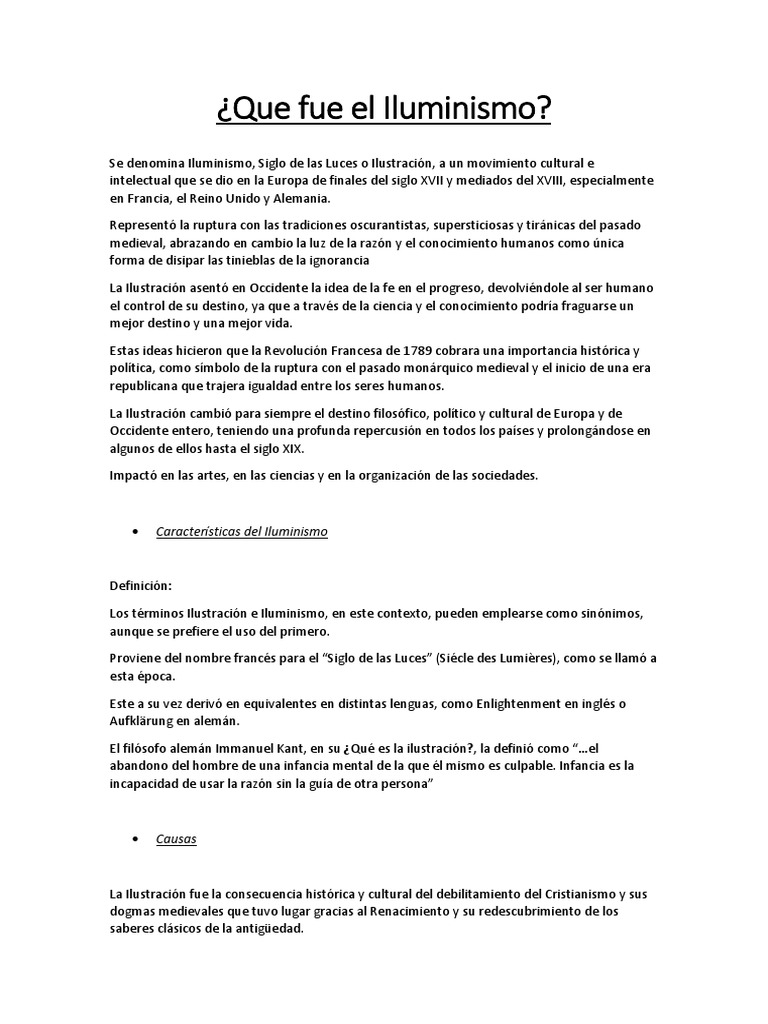 El Iluminismo | PDF | Era de iluminacion | Renacimiento