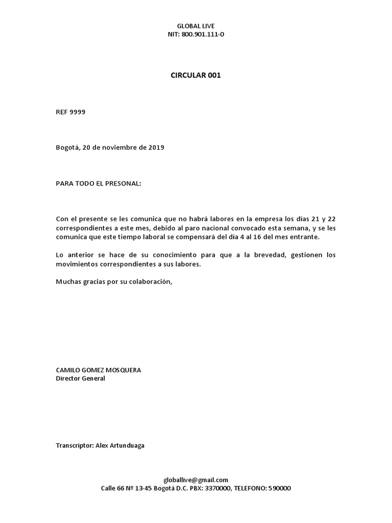 Circular Estilo Bloque Extremo - Alex Artunduaga | PDF