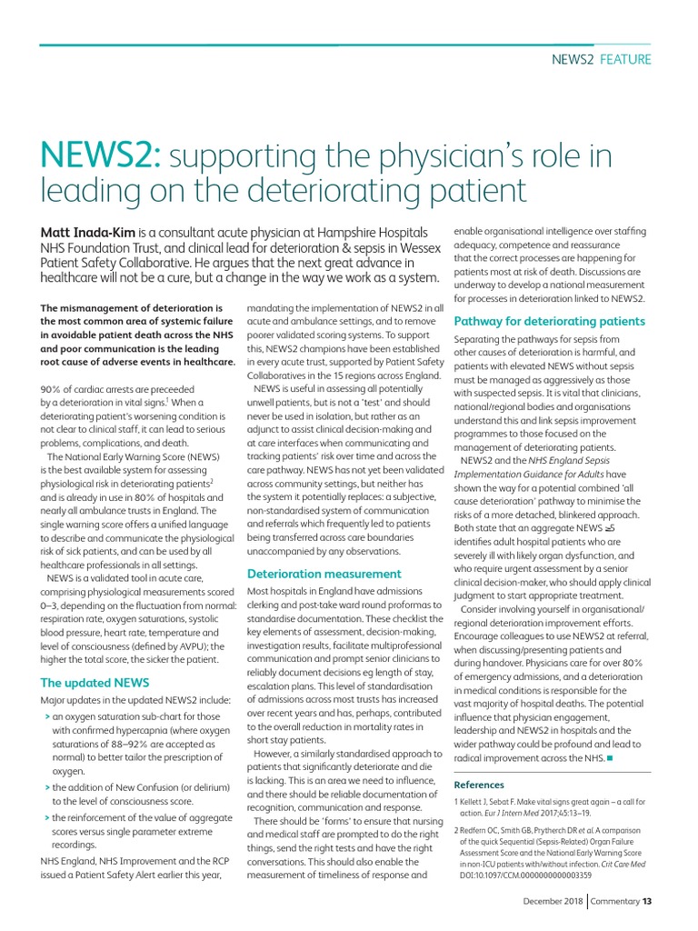 NEWS2 v2 - 0 PDF | PDF | Hospital | Patient Safety