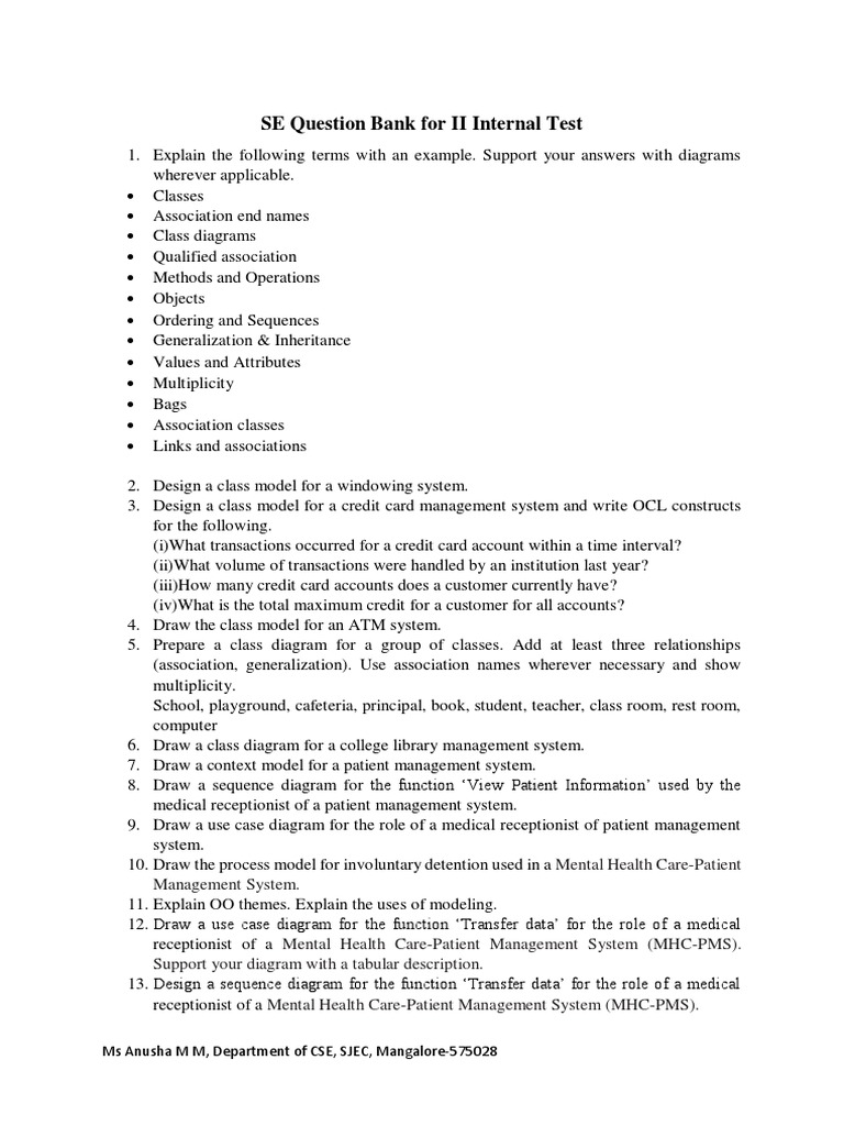 Software Engineering Question Bank | Download Free PDF | Credit Card ...