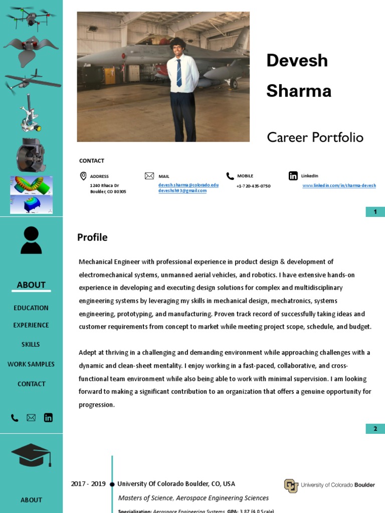 Devesh Sharma: Engineering Portfolio | PDF | Unmanned Aerial Vehicle | Mechatronics