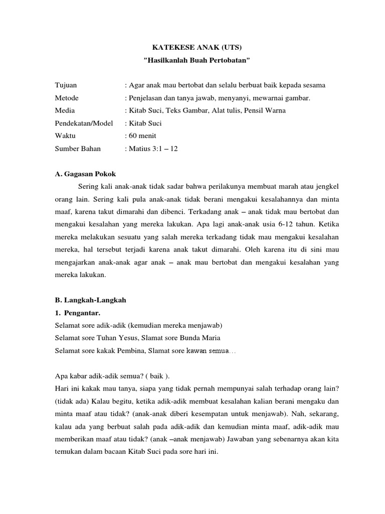 Katekese Anak | PDF