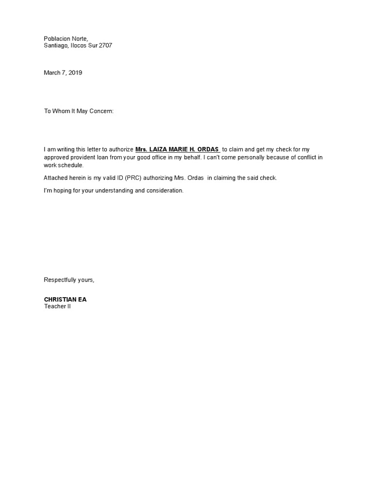 Authorization Letter | PDF