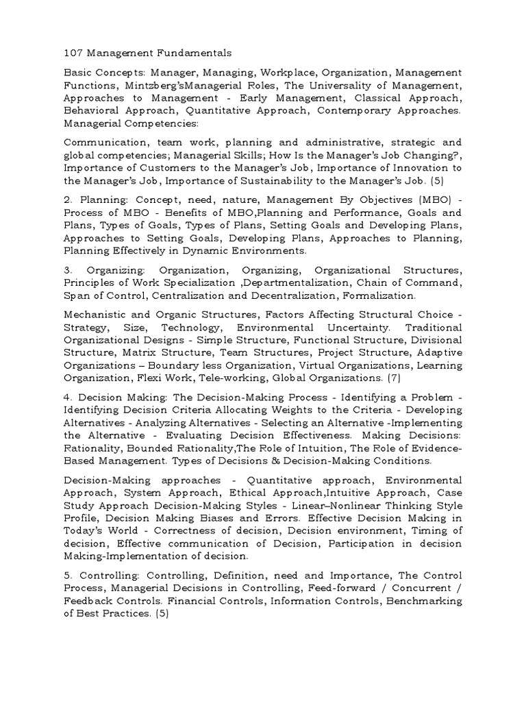 Management Fundamentals Overview | PDF | Organizational Structure ...