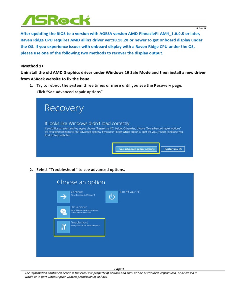 Display Recovery SOP PDF | PDF | Windows 10 | Booting