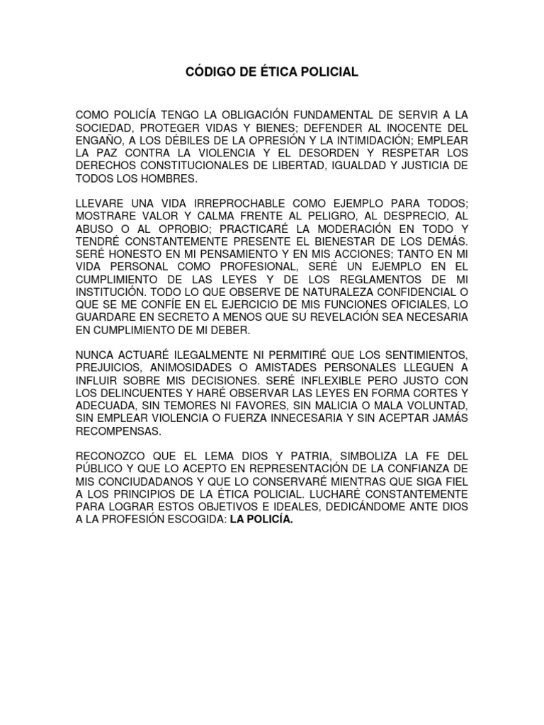 Codigo-Etica-Policial 2019 | PDF