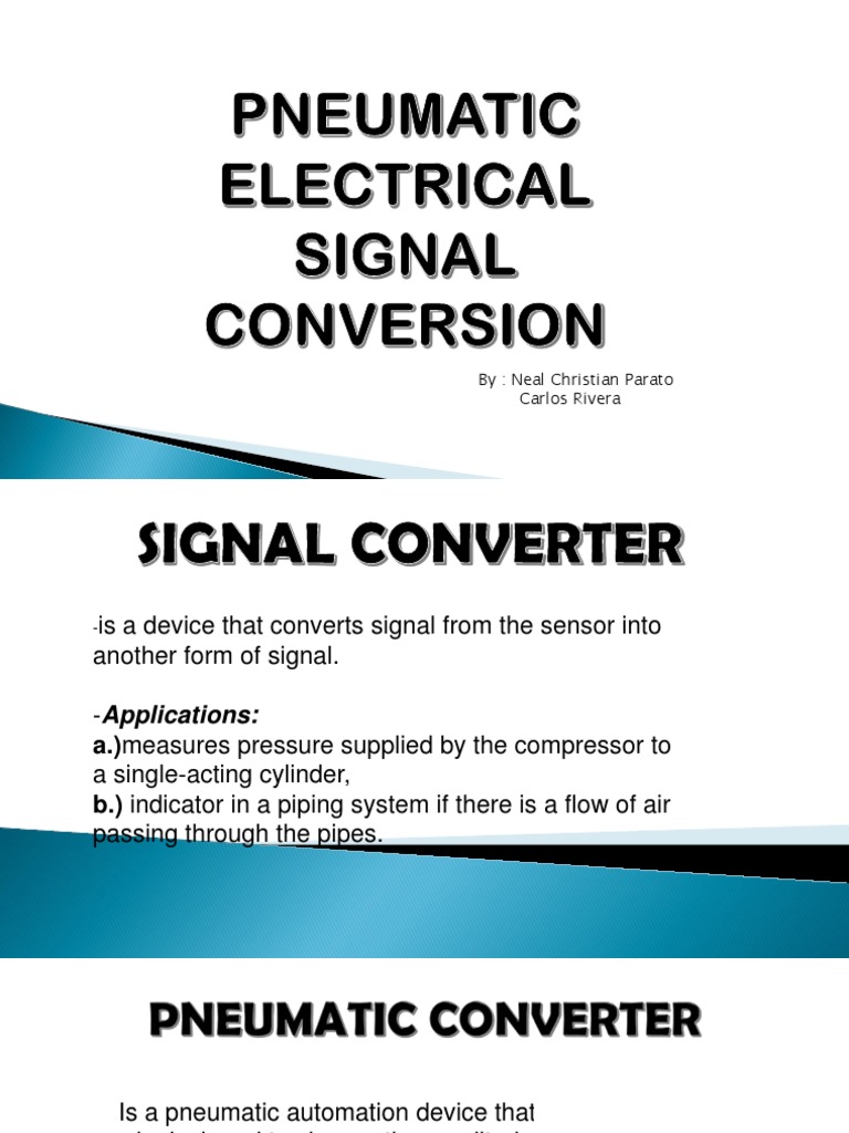 Pneumatic Electrical Signal Conversion | PDF