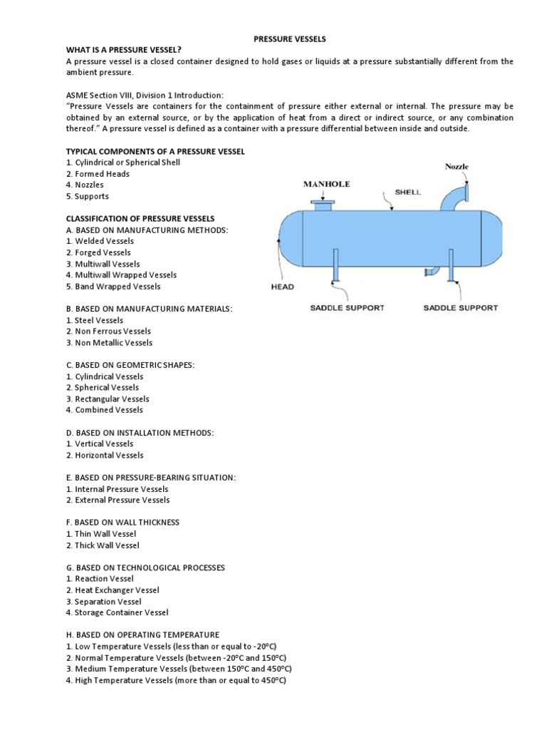 Pressure Vessel Overview and Classification | PDF | Thermography ...