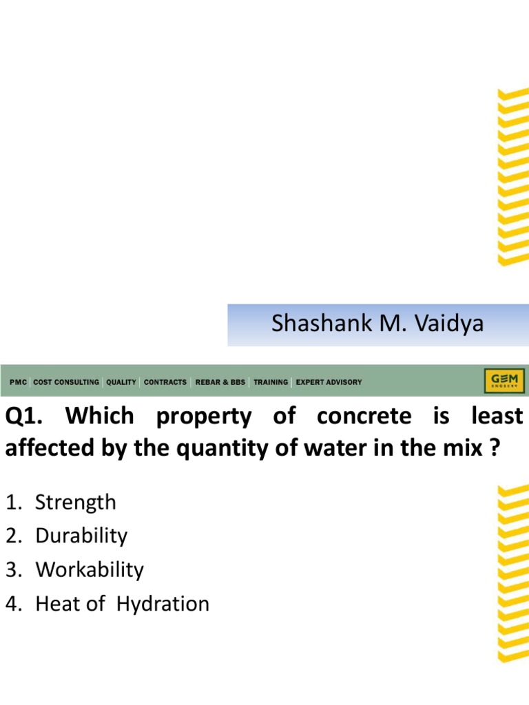 Concrete Quiz M3M | PDF | Concrete | Building Engineering