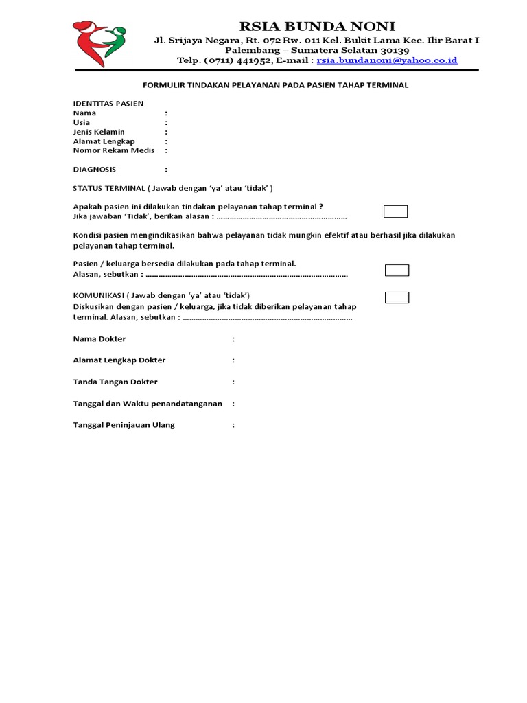 Form Pasien Terminal | PDF | Pengembangan Diri