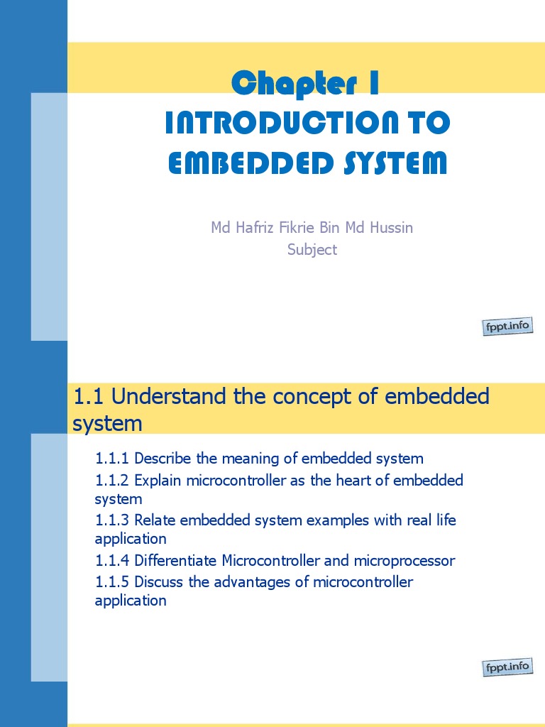 Chapter 1 Introduction To Embedded Syste | PDF | Microcontroller ...