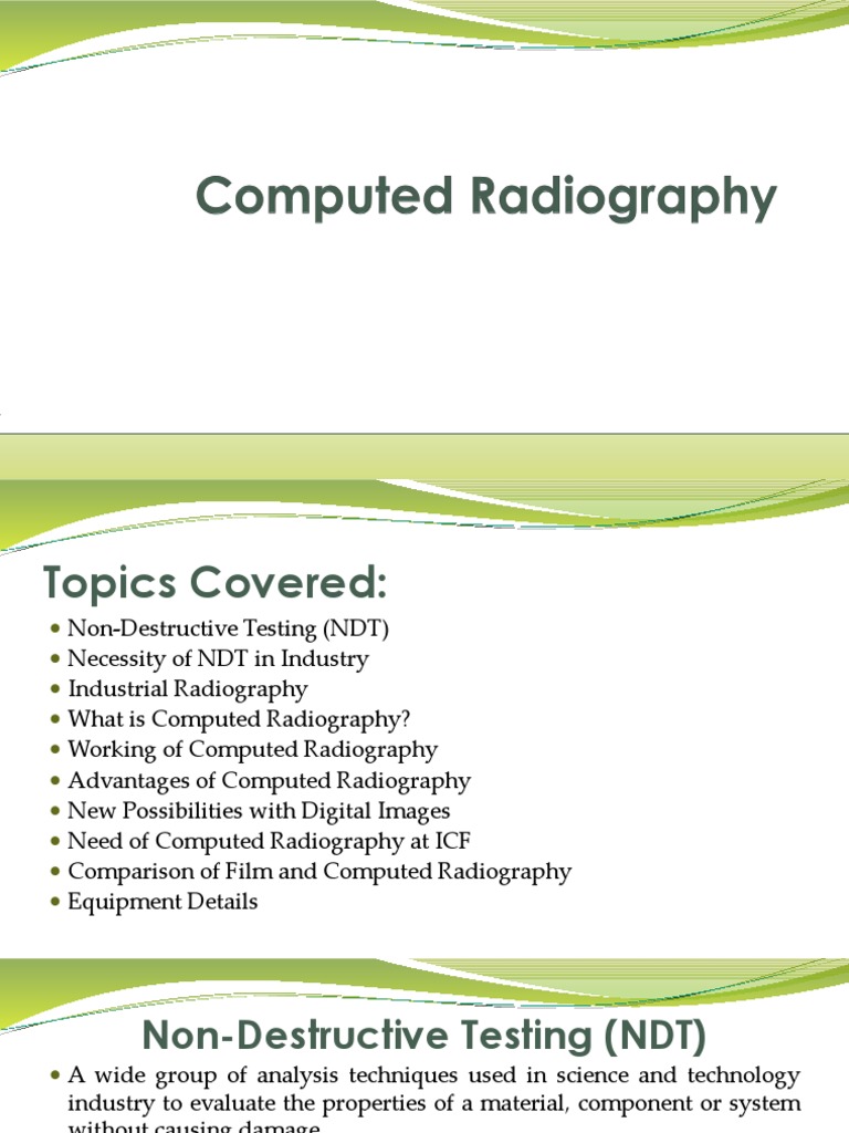 Computed Radiography | PDF | Nondestructive Testing | Radiography