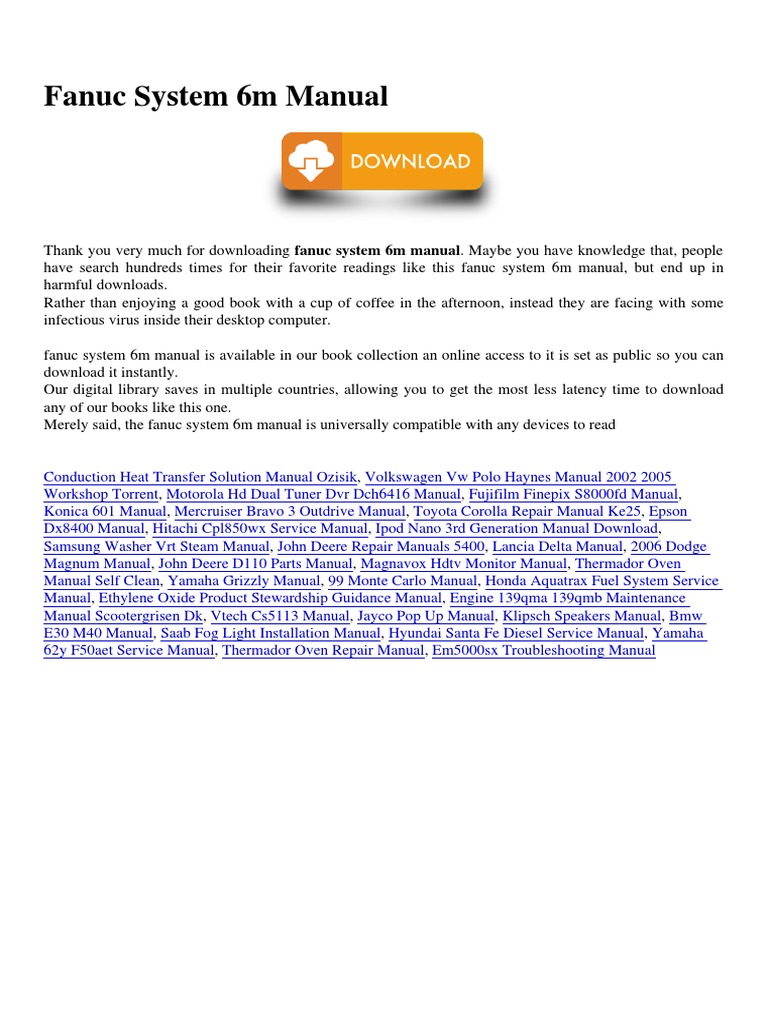 Fanuc 6m CNC System Manual | PDF