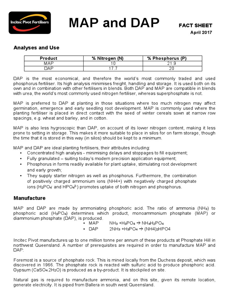 MAP vs DAP Fertilizer Guide | PDF | Fertilizer | Phosphate
