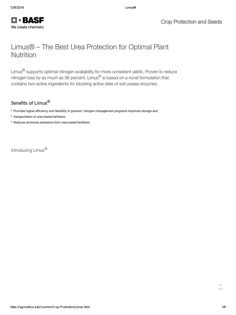 Limus® - Urea Inhibitor | PDF | Fertilizer | Urea