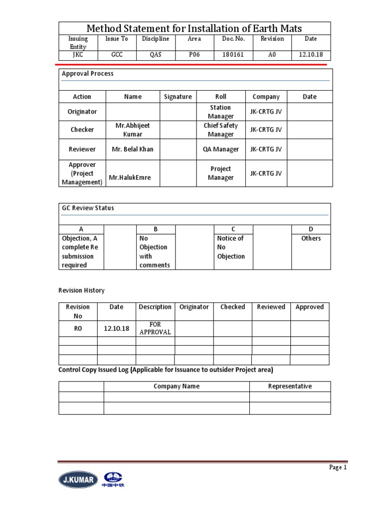 MS of Earth Mat Installation - 12-10-2018-SVH-RS | PDF | Welding ...