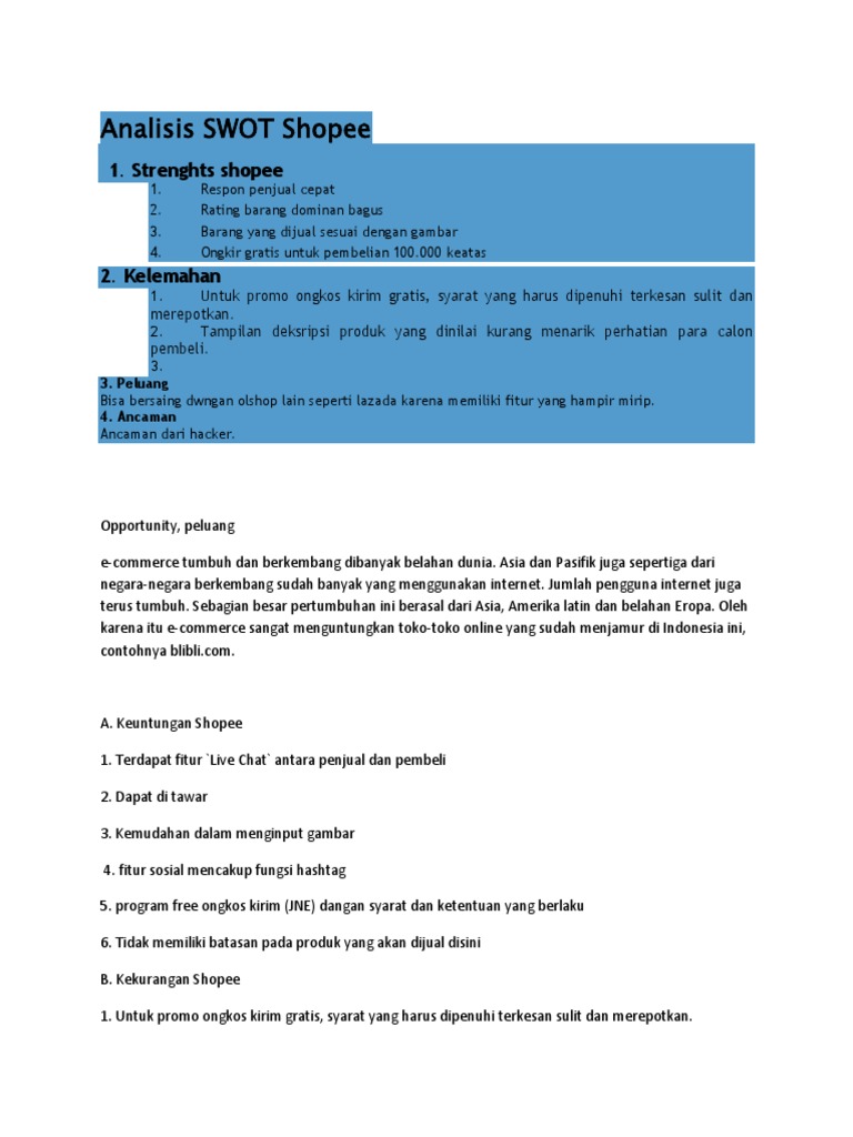 Analisis SWOT Shopee Dan Grab | PDF