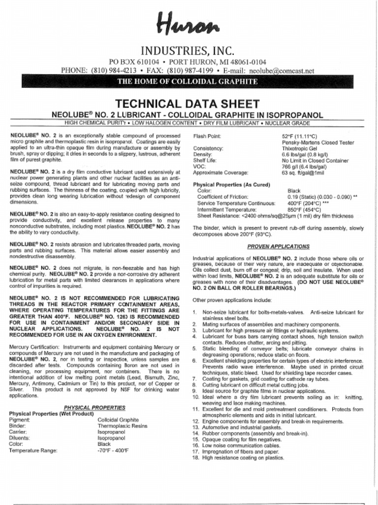 Neolube No2 TDS 2 | PDF