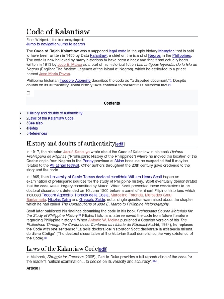 Code of Kalantiaw | PDF | Philippines