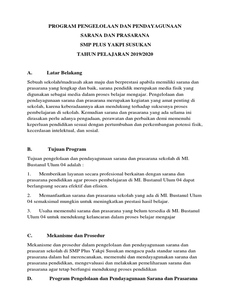 Program Pengelolaan Dan Pendayagunaan | PDF