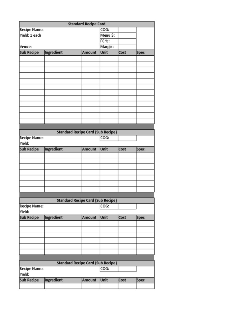 Costing Template | PDF