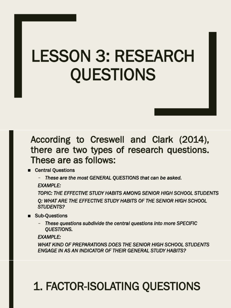 Types of Research Questions Explained | PDF | Career & Growth