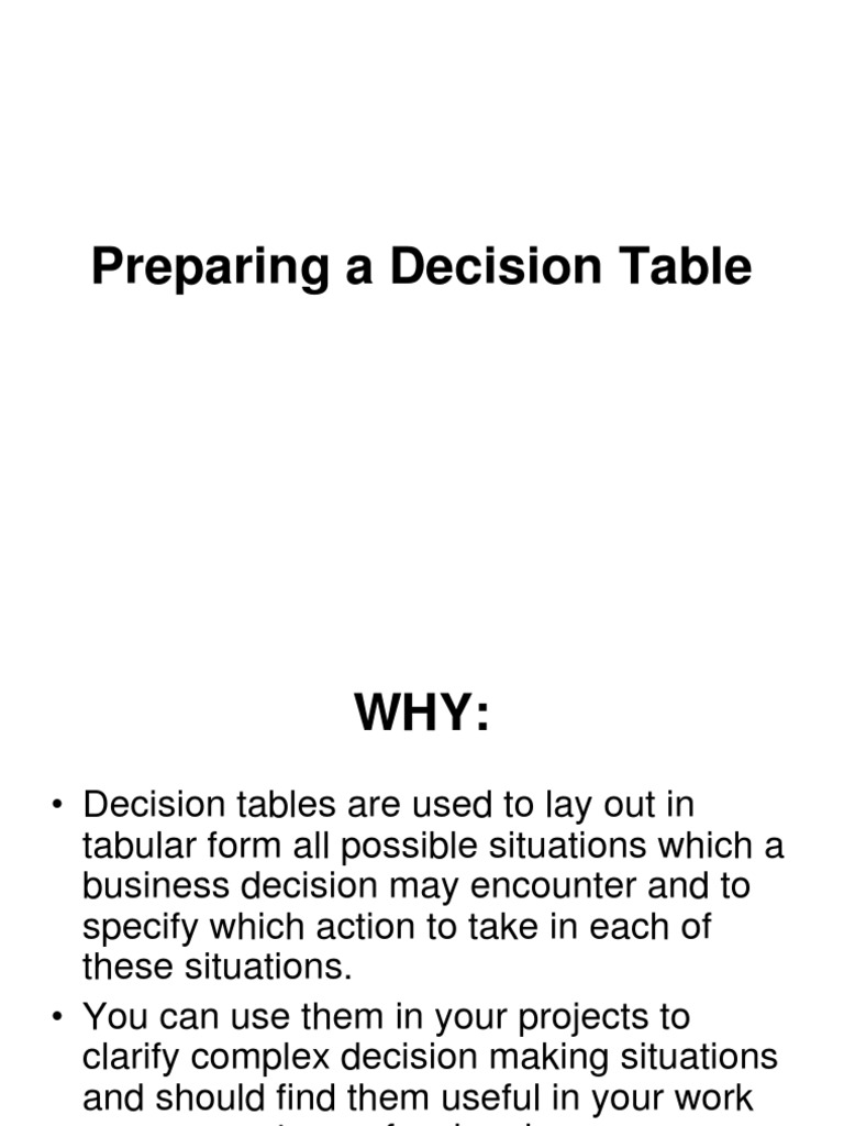 Decision Tables | PDF | Test (Assessment) | Decision Making