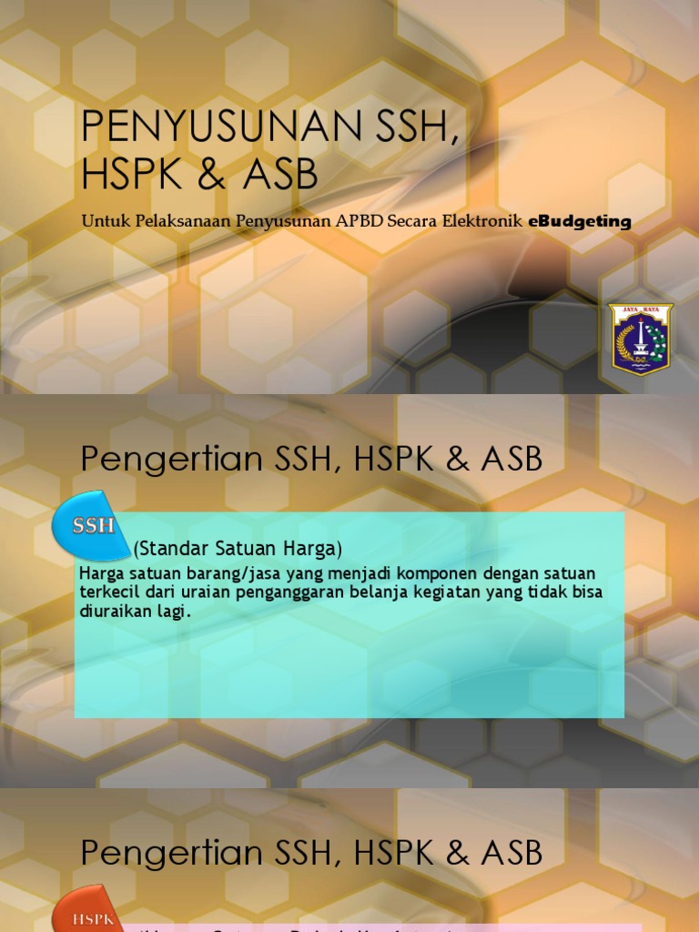 Penyusunan SSH HSPK Dan Asb2 PDF | PDF