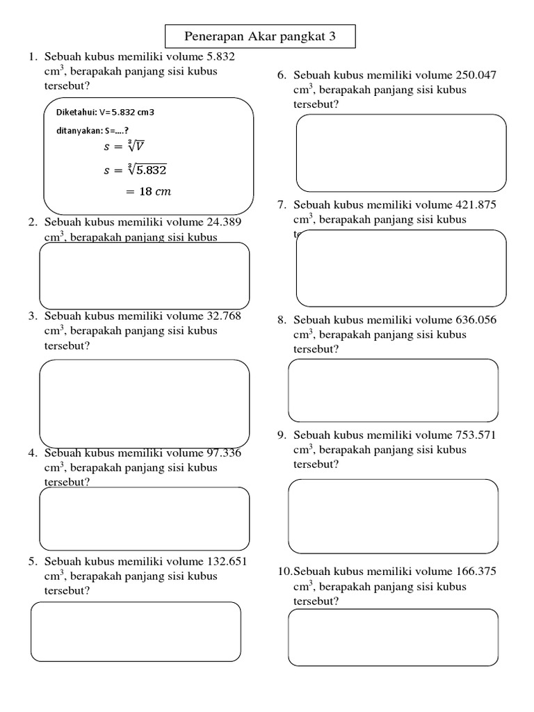 Akar Pangkat 3 Dan 2 | PDF