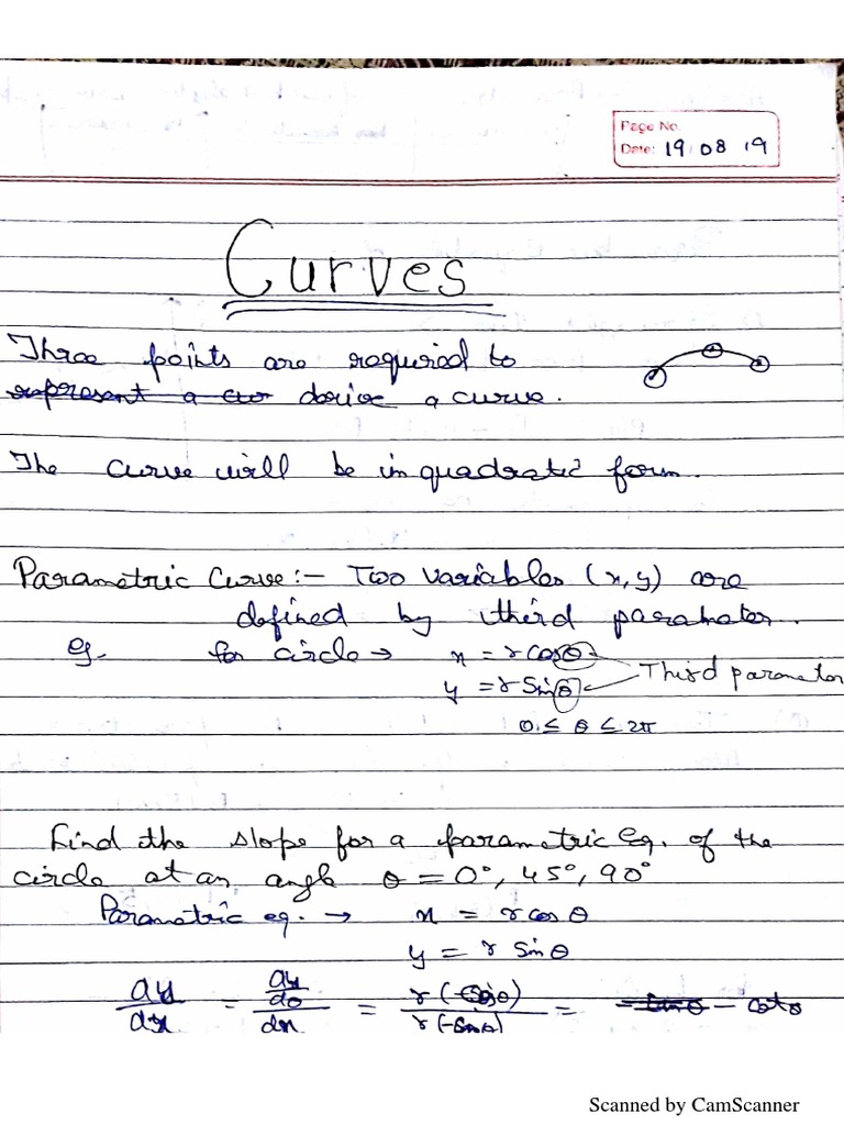 Cad Cam Curves Notes PDF | PDF
