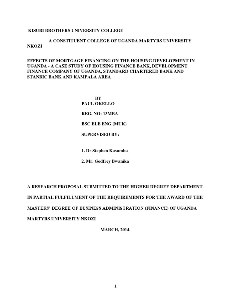 Proposal Paul Okello Rev 2 | PDF | Mortgage Loan | Loans