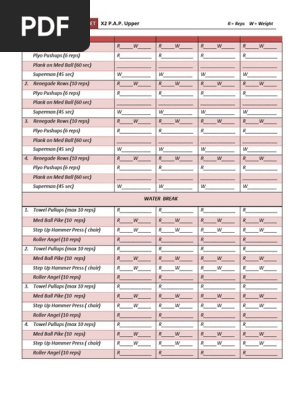 P90x2 Workout Schedule Spreadsheet