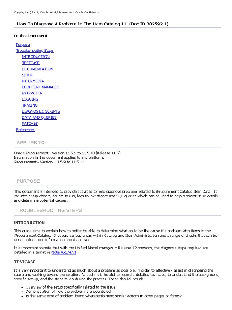How To Diagnose A Problem in The Item Catalog PDF | PDF | Database ...