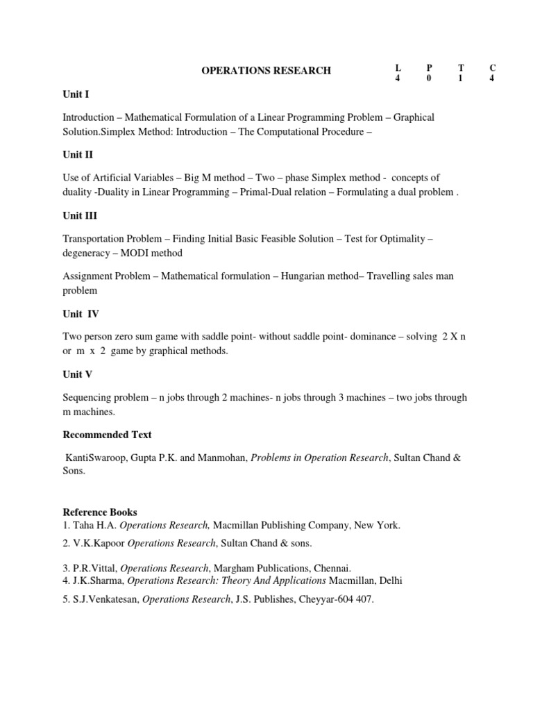 Operations Research | PDF