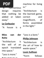 Architectural Dictums and Philosophy | PDF | Design | Architect