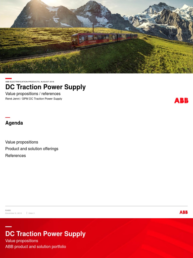 DC Traction Power Supply-Value Propositions References External ...