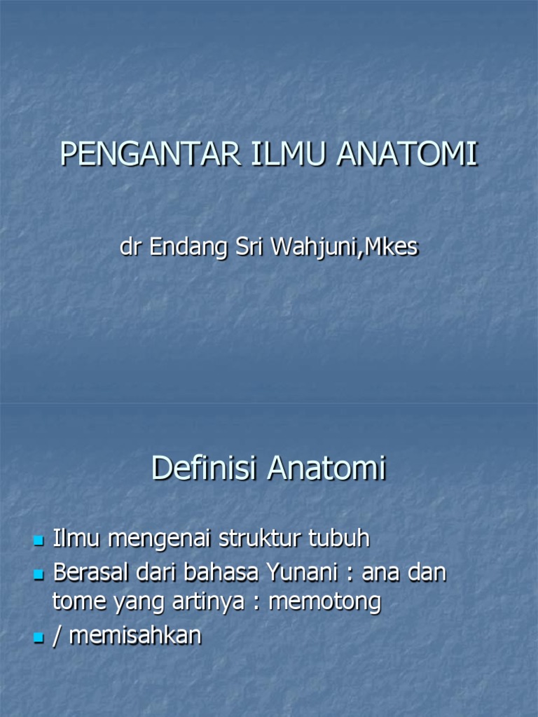 Pengantar Ilmu Anatomi Pdf